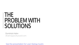 The Problem with Solutions at emaze Presentation