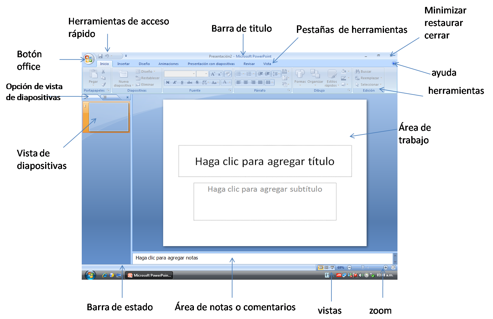elementos de la ventana power point on emaze