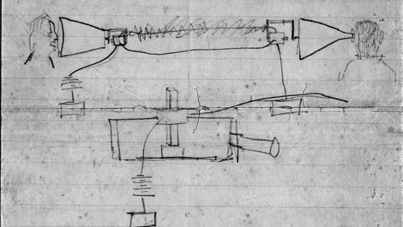 Alexander Graham Bell Telephone Drawing
