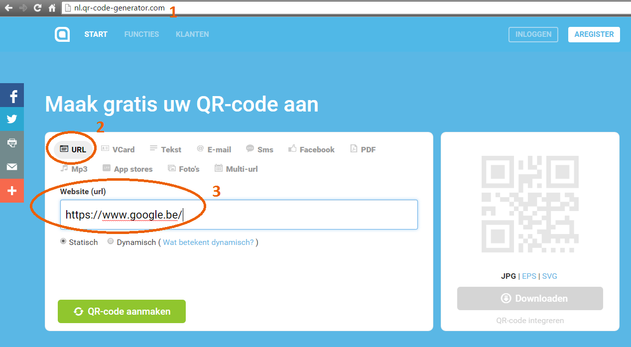 QR-code maken at emaze Presentation
