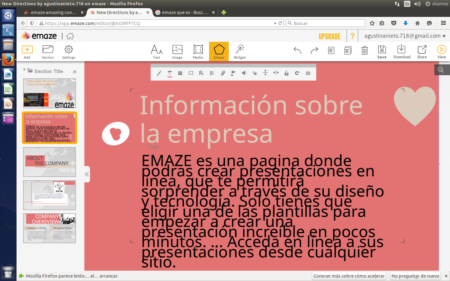 Paso a paso de como crear una presentación at emaze Presentation