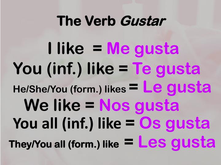 the verb gustar on emaze