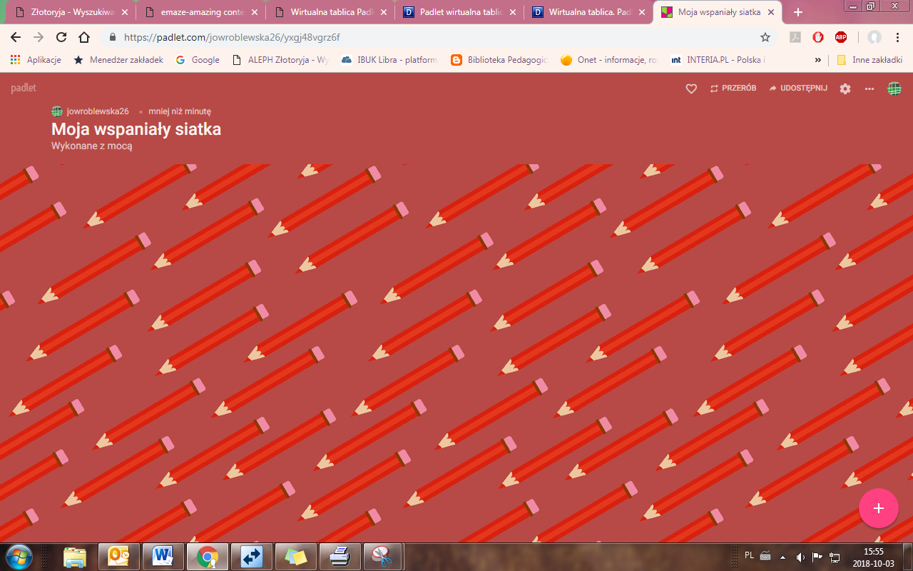 Wirtualna tablica Padlet at emaze Presentation