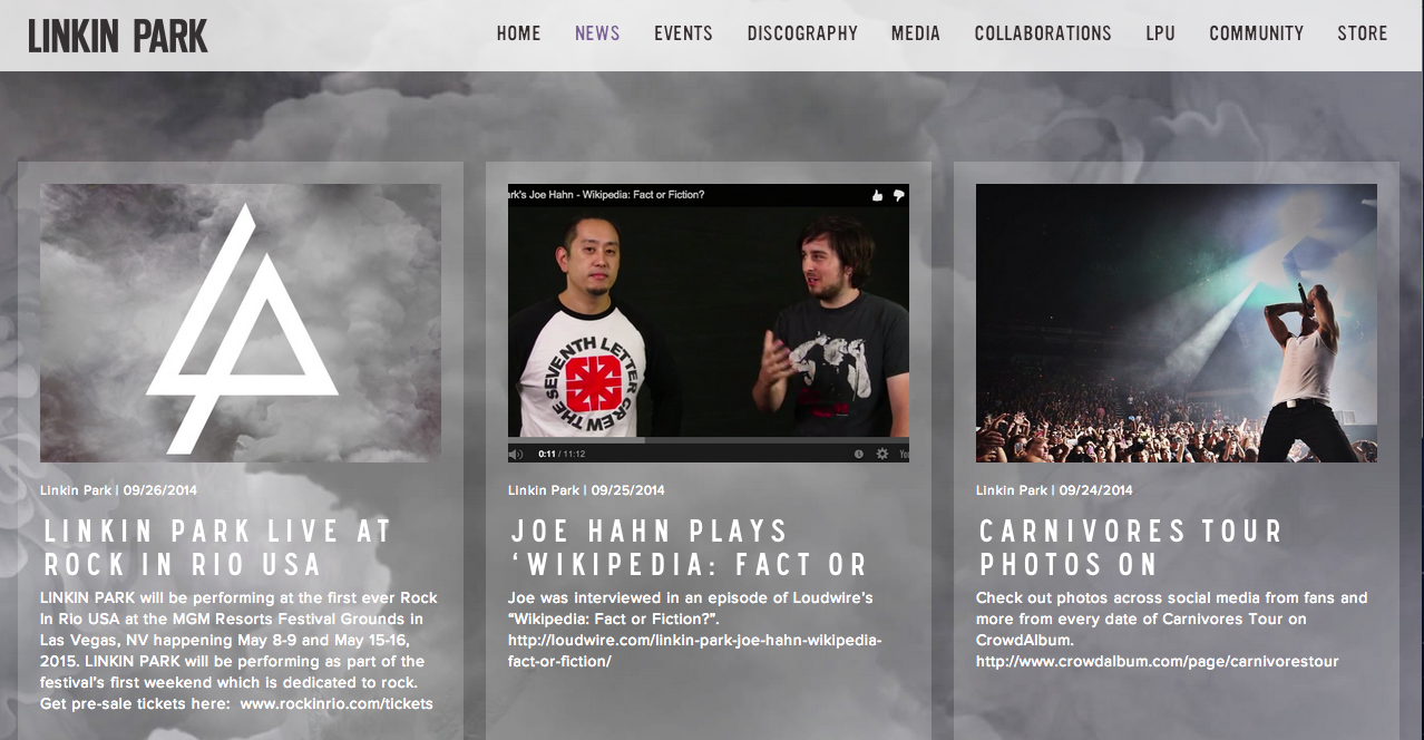 Linkin Park Website Analysis on emaze