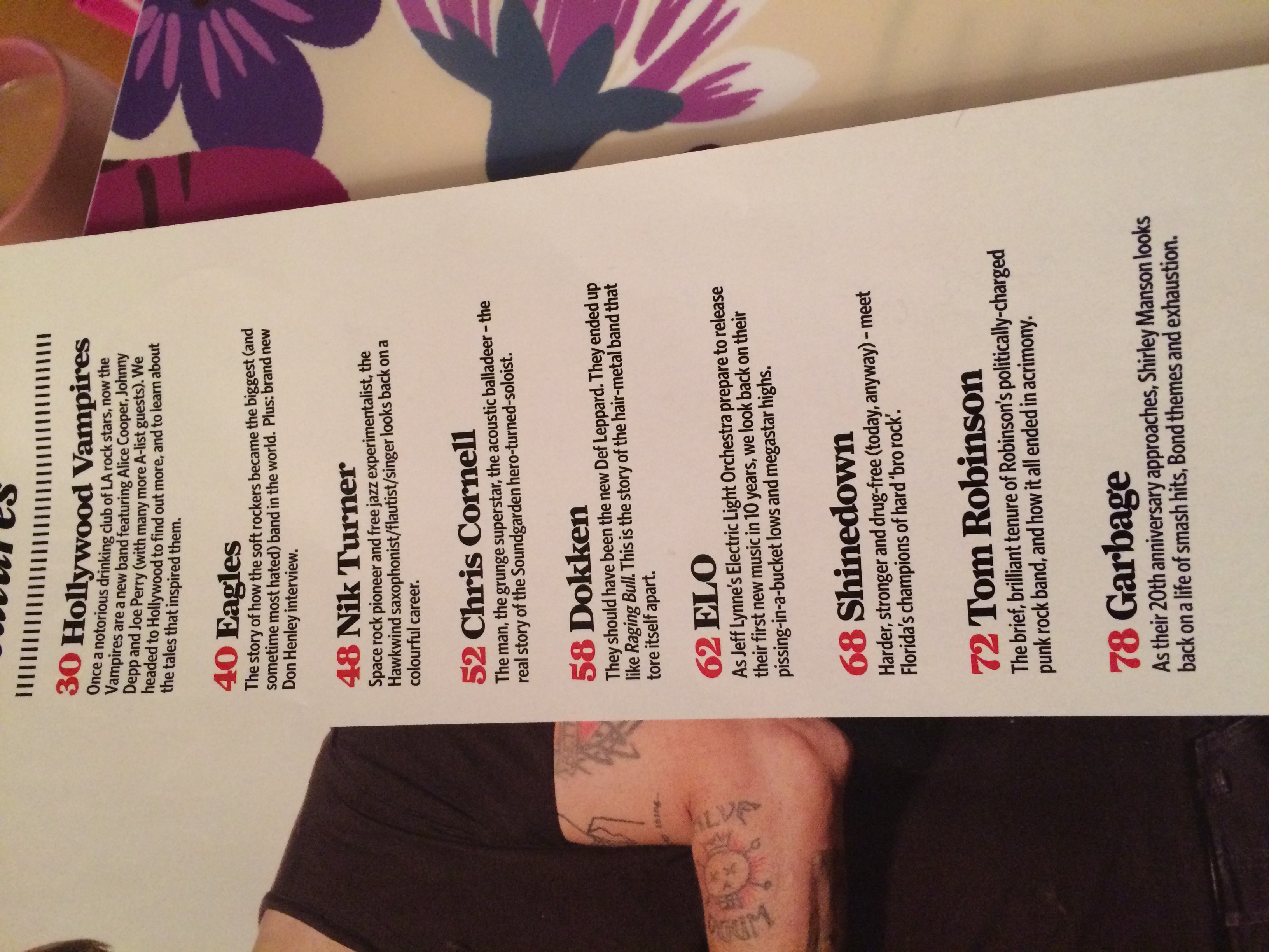 Analysis of professional music magazine contents page at emaze Presentation