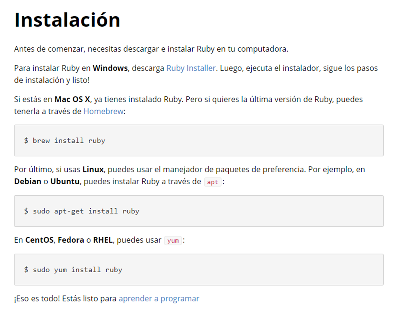 Lenguaje Ruby at emaze Presentation