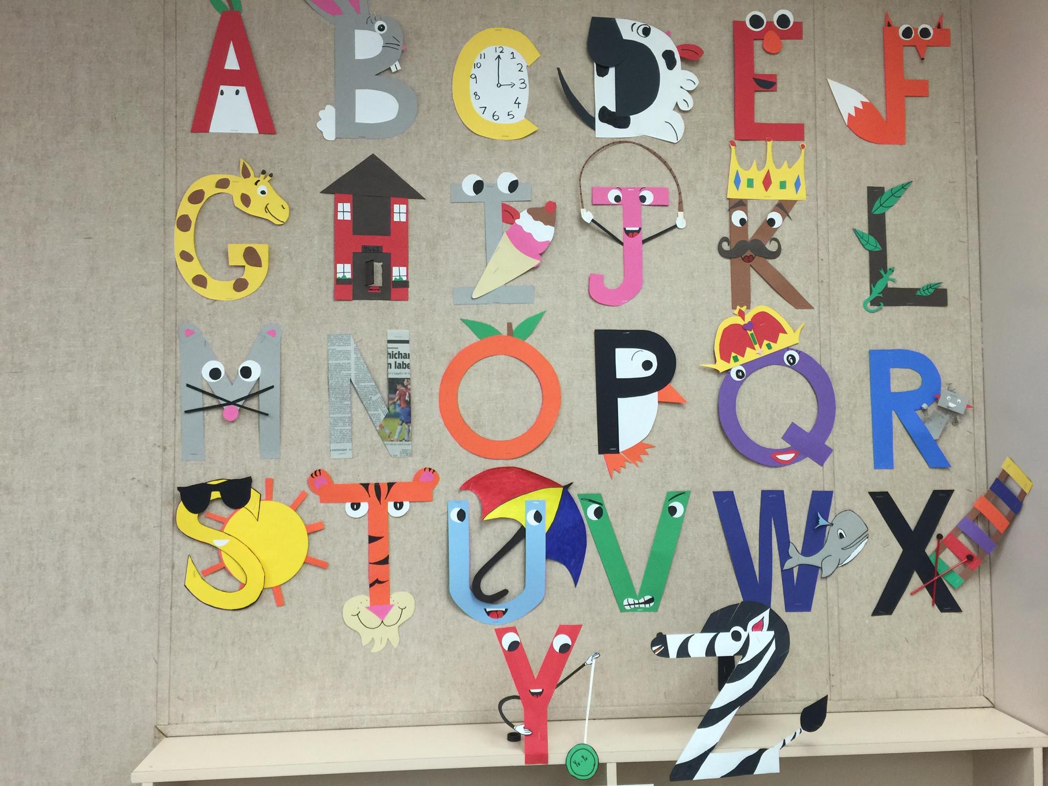Alphabet is displayed at eye level for students. at emaze Photo Album