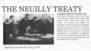 THE NEUILLY TREATY at emaze Presentation