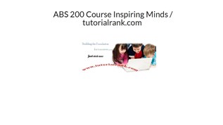 ABS 200 Course Inspiring Minds tutorialrank.com at emaze Presentation