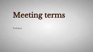 Meeting terms at emaze Presentation