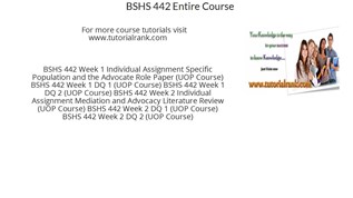 BSHS 442 course success is a traditiontutorilarank.com at emaze Presentation