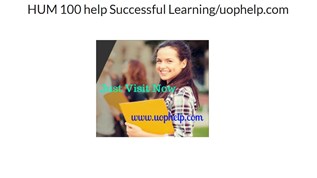HUM 100 help Successful Learninguophelp.com at emaze Presentation