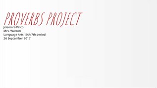 Proverbs at emaze Presentation