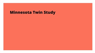 Minnesota Twin Study at emaze Presentation