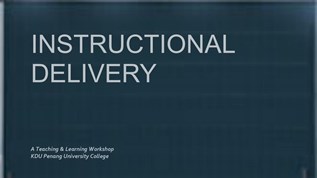 Instructional Delivery at emaze Presentation