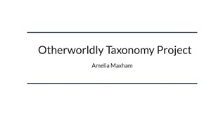 Taxonomy Project at emaze Presentation