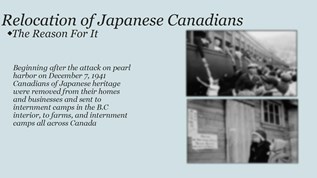 Relocation Of Japanese Canadians at emaze Presentation