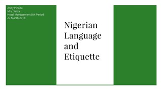 Nigerian Language and Etiquette on emaze