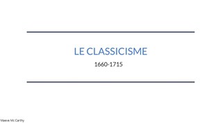 LE CLASSICISME at emaze Presentation