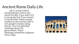 Ancient Rome Daily Life at emaze Presentation
