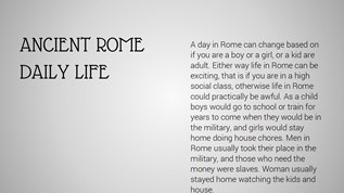 Ancient rome daily life at emaze Presentation