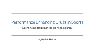 Performance Enhancing Drugs in Sports at emaze Presentation