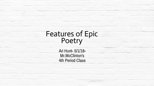 Features of Epic Poetry at emaze Presentation