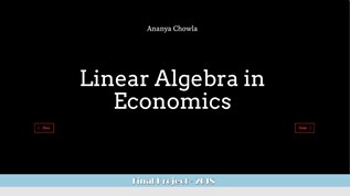 Linear Algebra in Economics