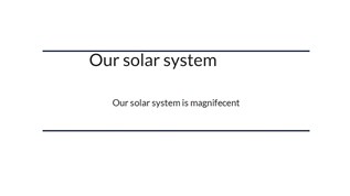 Our solar system at emaze Presentation