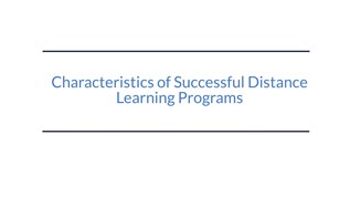 Characteristics of Successful Distance Learning Programs at emaze ...