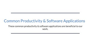 Common Productivity & Software Applications at emaze Presentation
