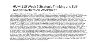 HUM 115 Week 5 Strategic Thinking and Self-Analysis Reflection Worksheet