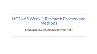HCS 465 Week 1 Research Process and Methods at emaze Presentation