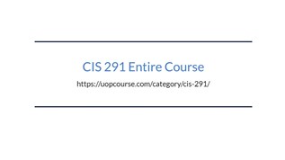 CIS 291 Entire Course at emaze Presentation
