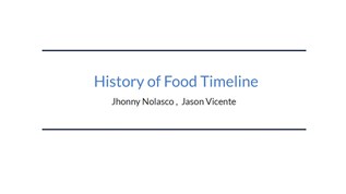 History of Food Timeline at emaze Presentation