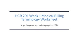 HCR 201 Week 1 Medical Billing Terminology Worksheet at emaze Presentation