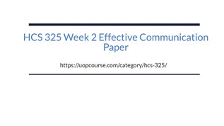 HCS 325 Week 2 Effective Communication Paper at emaze Presentation