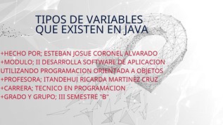TIPOS DE VARIABLES QUE EXISTEN EN JAVA at emaze Presentation