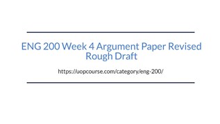 ENG 200 Week 4 Argument Paper Revised Rough Draft at emaze Presentation