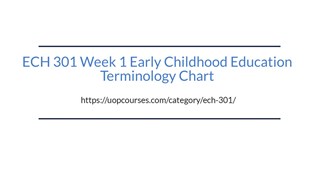 ECH 301 Week 1 Early Childhood Education Terminology Chart at emaze ...