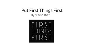 Put First Things First at emaze Presentation