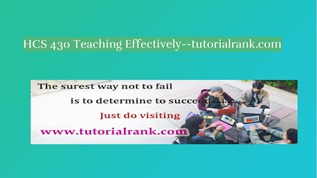 HCS 430 Teaching Effectively--tutorialrank.com at emaze Presentation