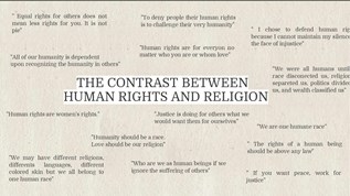the contrast between human rights and religion at emaze Presentation