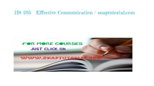 HS 205 Effective Communication snaptutorial.com at emaze Presentation