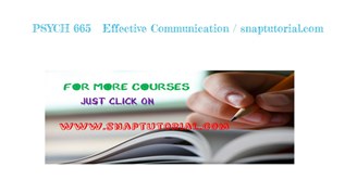 PSYCH 665 Effective Communication snaptutorial.com at emaze Presentation