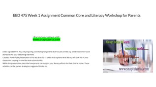 EED 475 Believe Possibilities snaptutorial.com at emaze Presentation