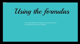 Using the formulas Module 3 at emaze Presentation