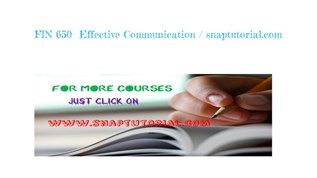 FIN 650 Effective Communication snaptutorial.com at emaze Presentation