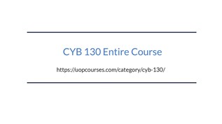 CYB 130 Entire Course at emaze Presentation