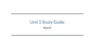 Unit 5 Study Guide at emaze Presentation